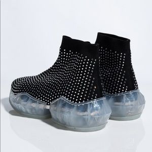 Shoes | Black Rhinestone Platform Sneaker | Poshmark